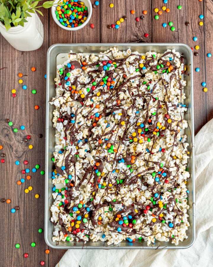 Chocolate M&M Popcorn » the practical kitchen