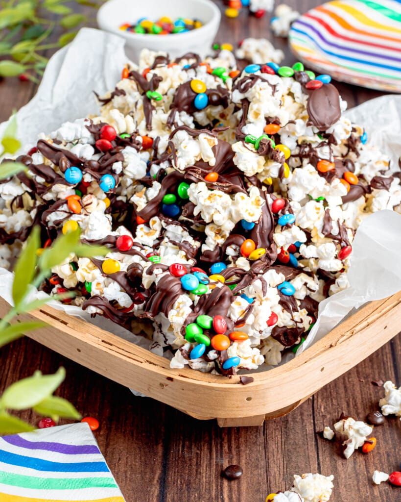 Chocolate M&M Popcorn » the practical kitchen