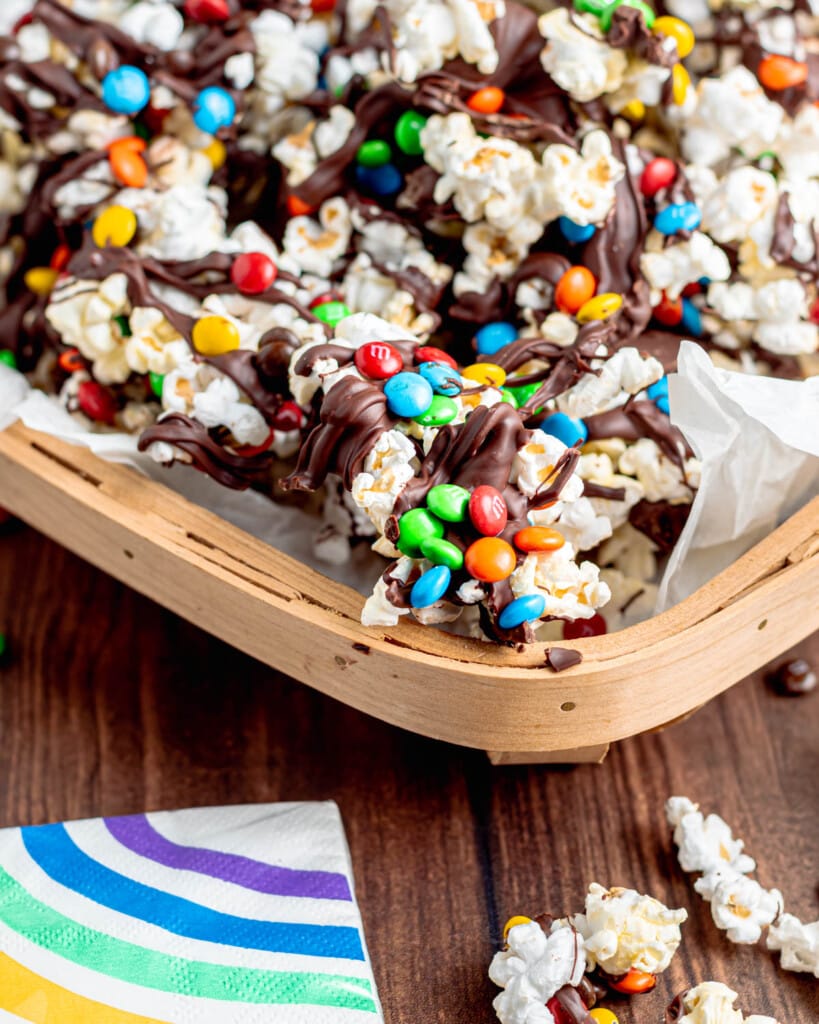 Chocolate M&M Popcorn » the practical kitchen