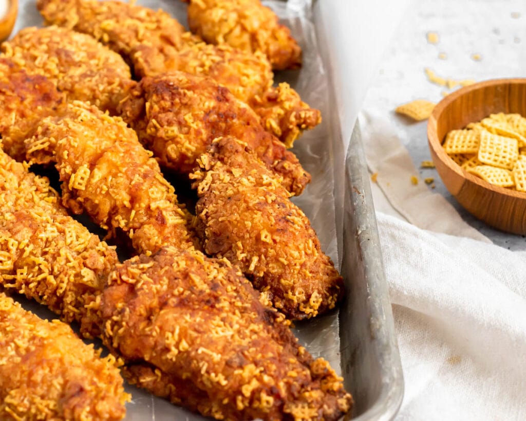 Extra Crispy Chex Mix Chicken Tenders » the practical kitchen