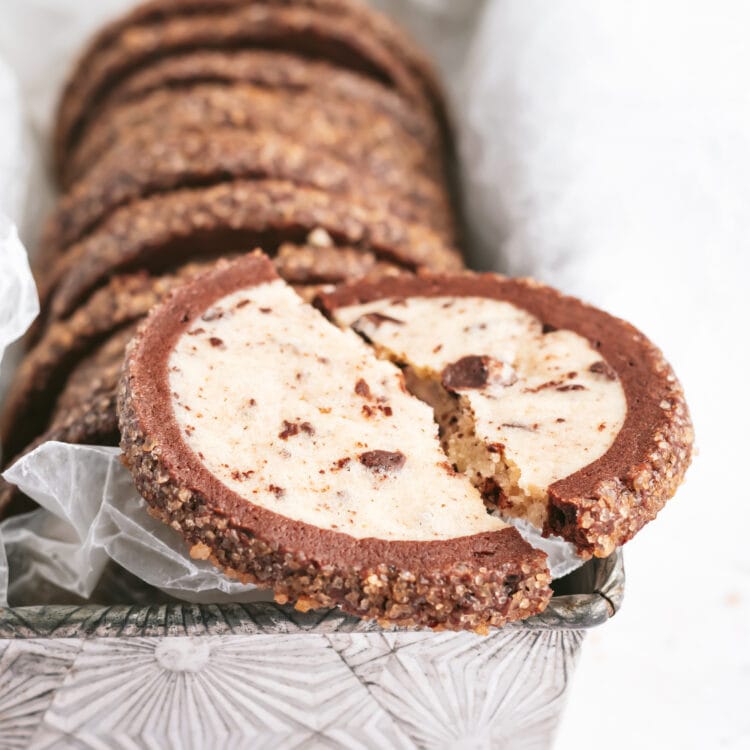 Chocolate Wrapped Chocolate Chip Slice-n-Bake Cookies