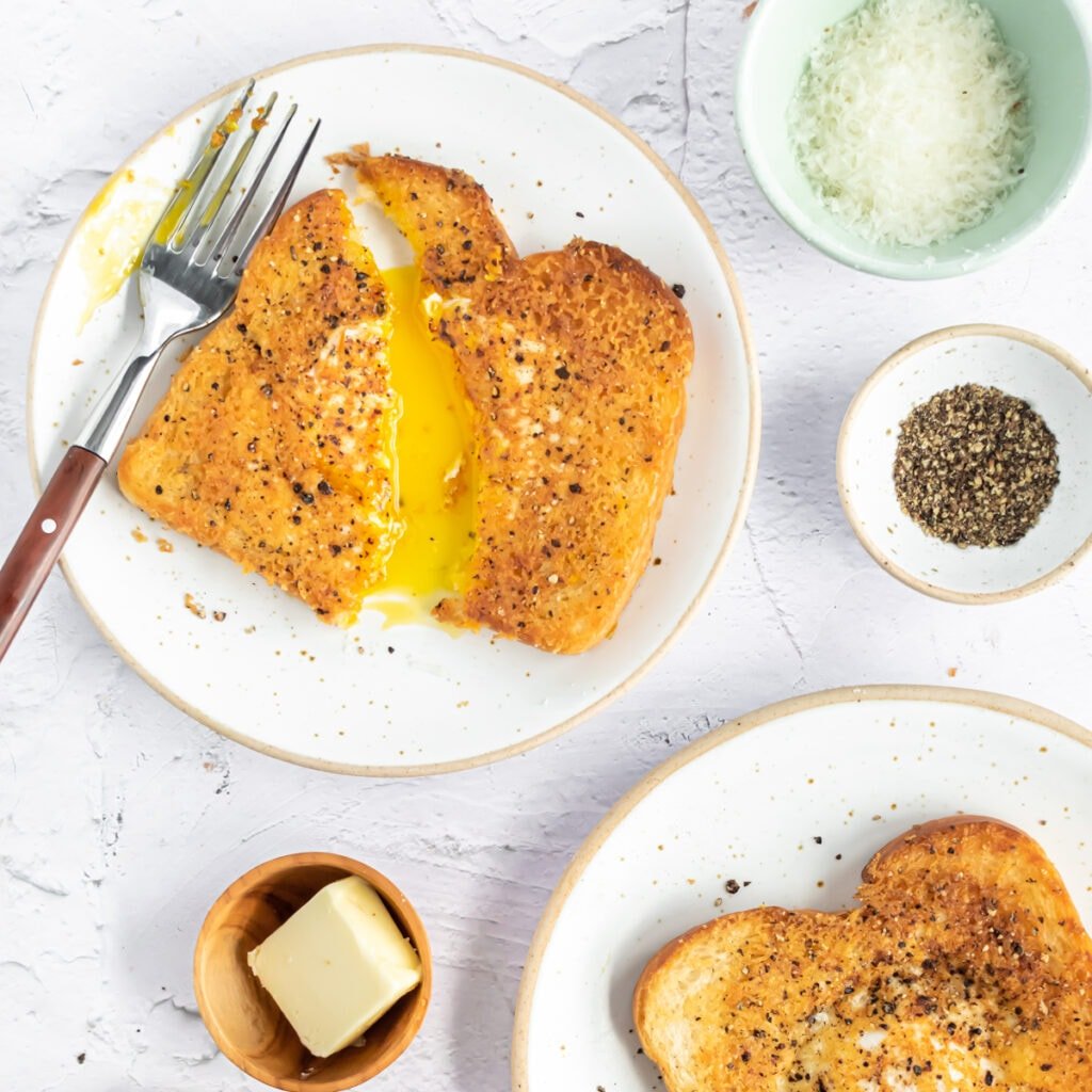 cacio e pepe fried "egg in a basket" » the practical kitchen