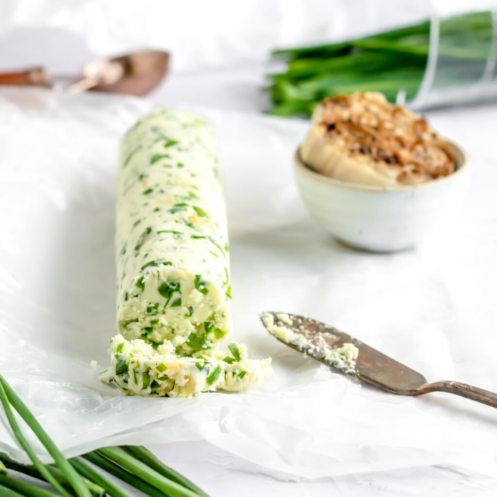 Roasted Garlic and Chive Herb Compound Butter » the practical kitchen