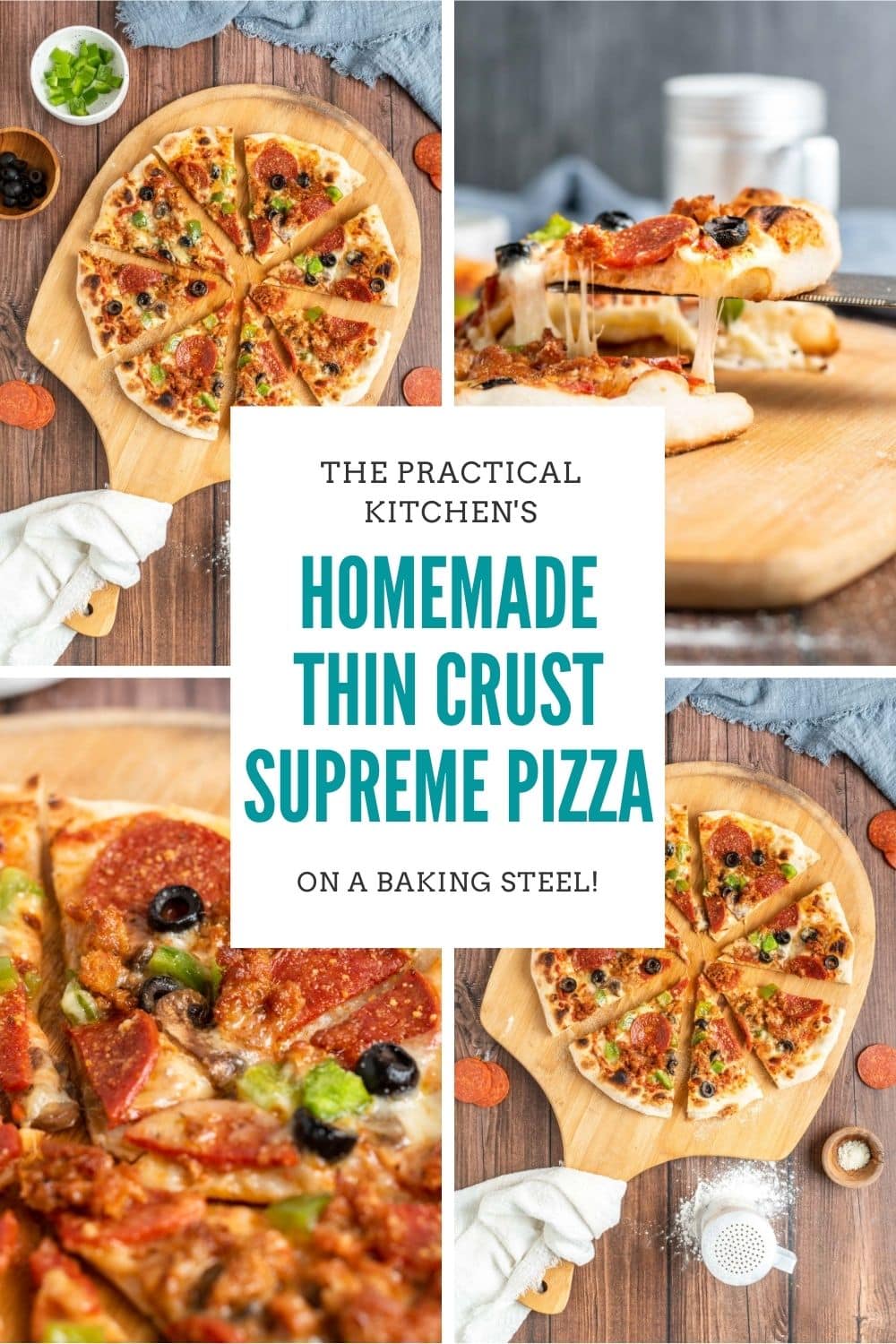 Crispy Thin Crust Homemade Supreme Pizza » the practical kitchen