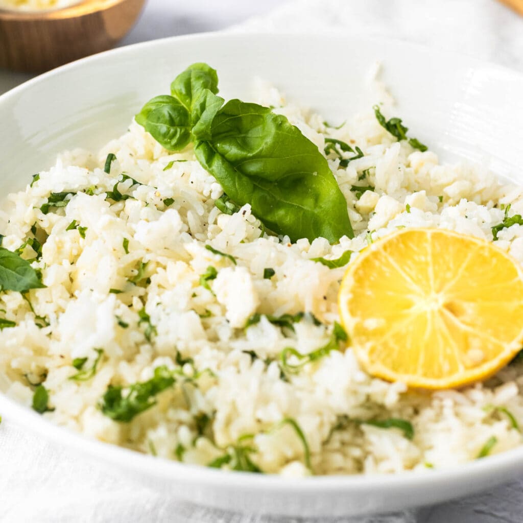 Lemon Basil Feta Rice » the practical kitchen